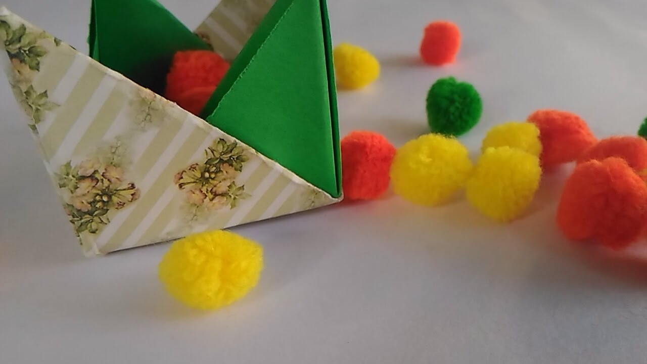 HOW TO-ORIGAMI PAPER CONTAINER!!||EASY STORAGE|| - YouTube