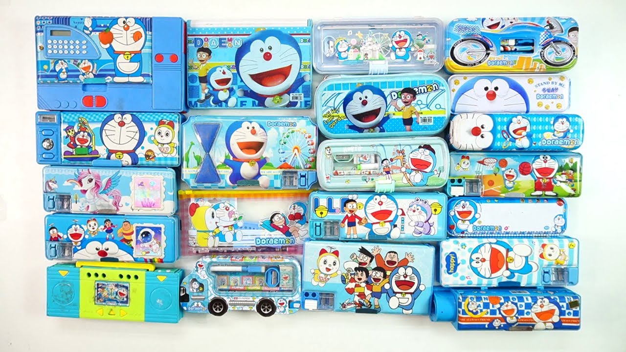 Cute Doraemon stationery collection 🥰 Geometry, Pouch, Sharpener, Pen ...