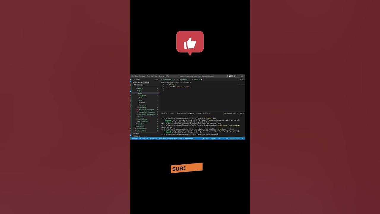 Rust Programming Tutorial Rust Cargo Release Mode Rustprogramming Rust Shorts Youtube