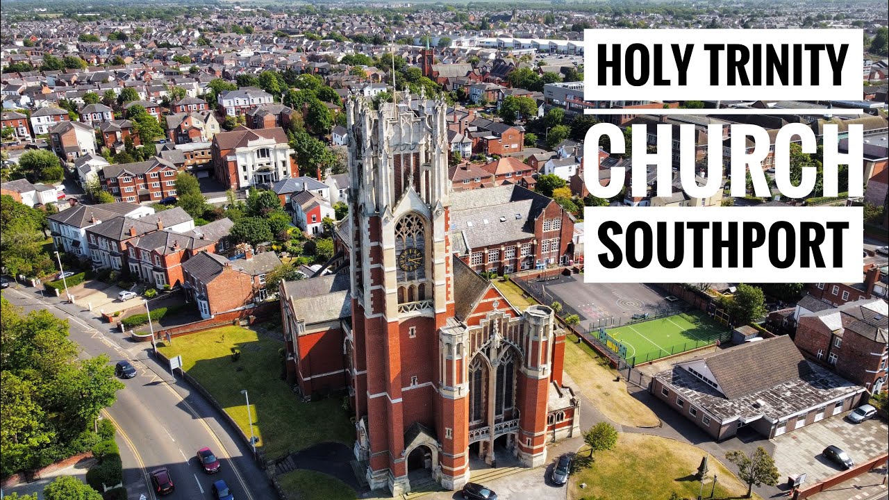 Holy Trinity Church in Southport, Merseyside - close up of the ...