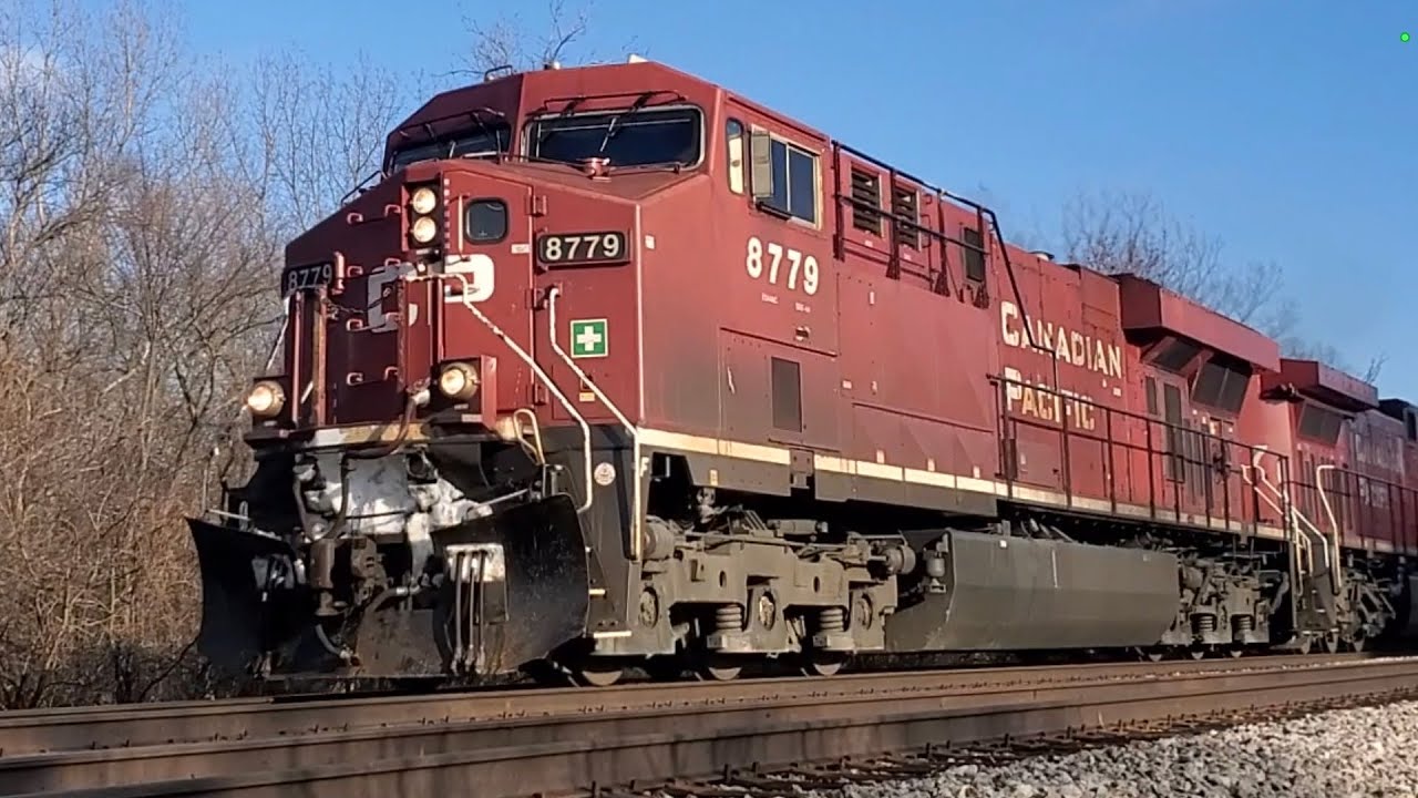 Canadian Pacific 8779 leading 9767 out of Bensenville IL Railfaning CP 253 January 23rd 2023 ...