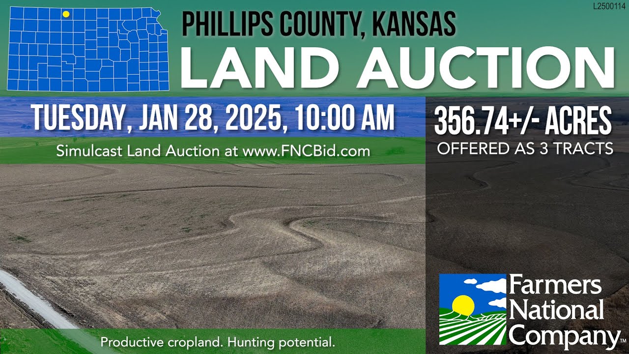 Simulcast Auction | 356.74 +/- Acres, Phillips County, Kansas - YouTube