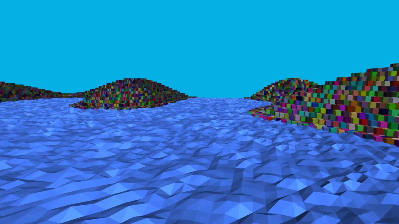 OpenGL/C++ Low Poly Water (First Try) - YouTube