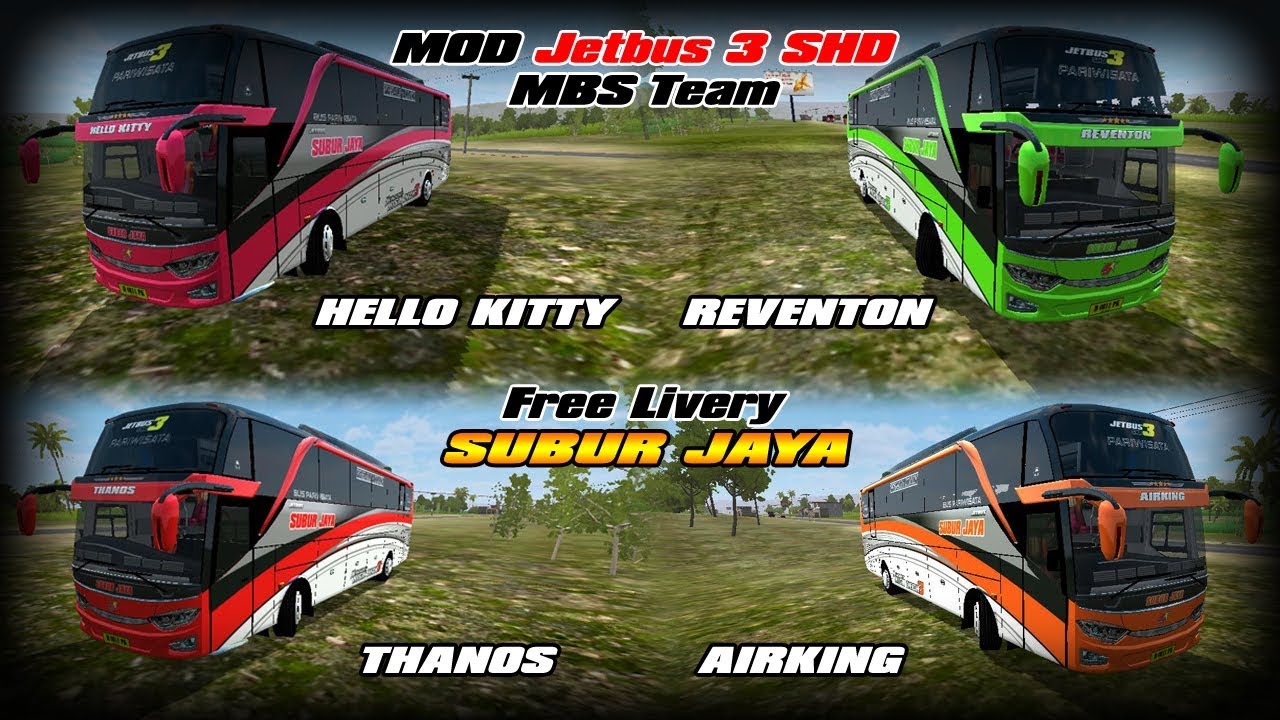 BUSSID | 4 LIVERY SUBUR JAYA | MOD JB3 SHD MBS TEAM - YouTube