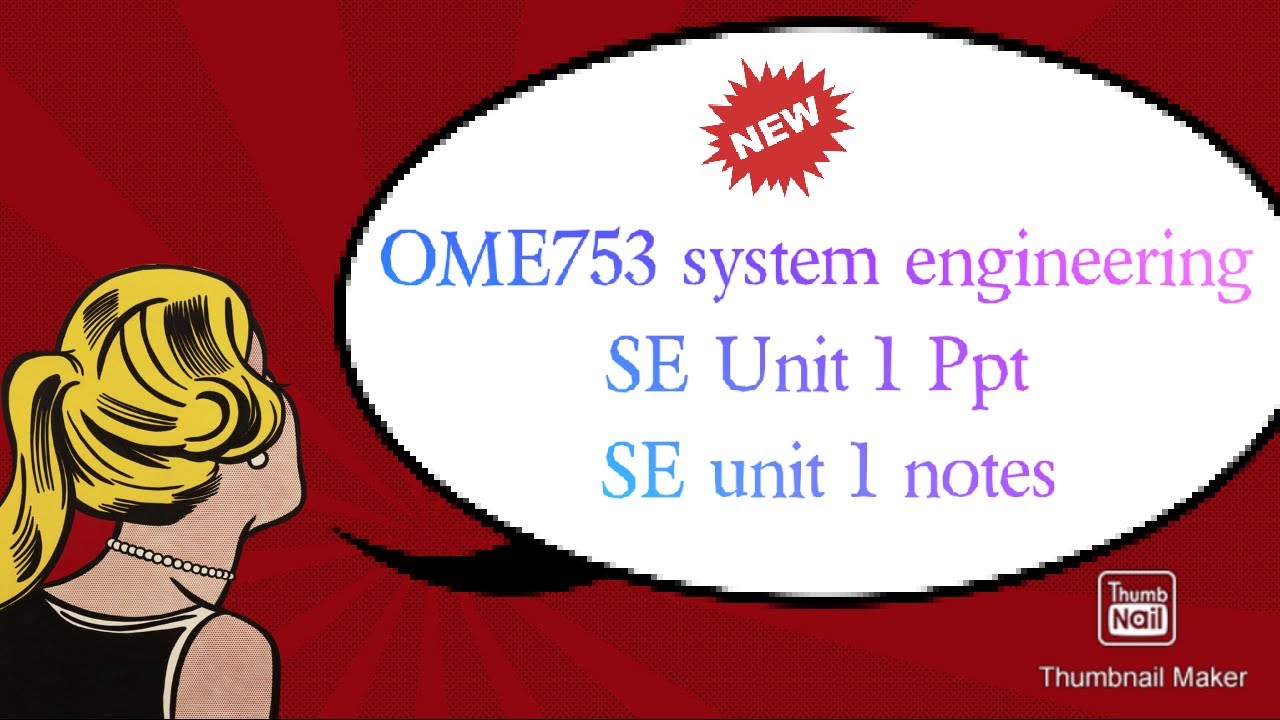 OME753 System Engineering Unit 1 Ppt 2017 regulation SE unit 1 ...
