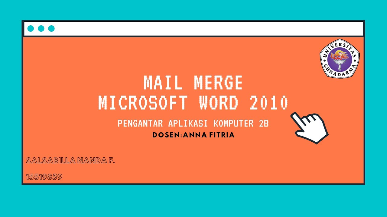 Tutorial Mail Merge Pada Microsoft Word 2010 - YouTube