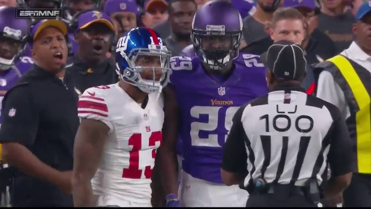 Odell Beckham Jr VS Xavier Rhodes (Week 4) - YouTube