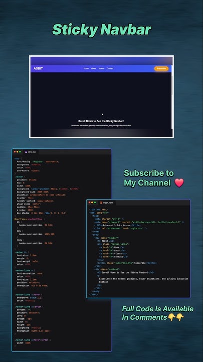 Advanced Sticky Navbar Design with Stunning Effects | HTML & CSS Tutorial #codingtutorial # ...