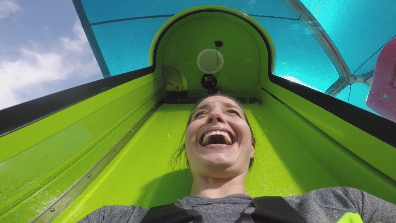 New Adventure Island water slide kicks off with 70-foot drop - YouTube