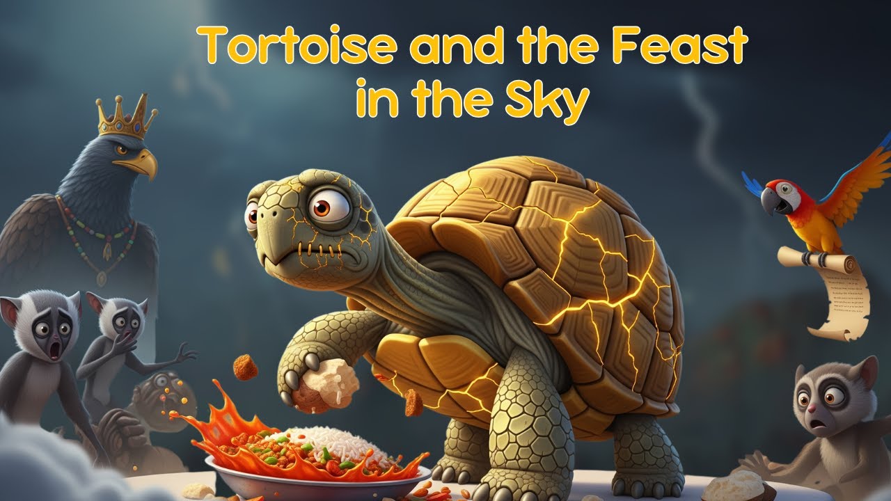 Tortoise and the Feast in the Sky 🐢 | African Folk Tale About Greed for ...