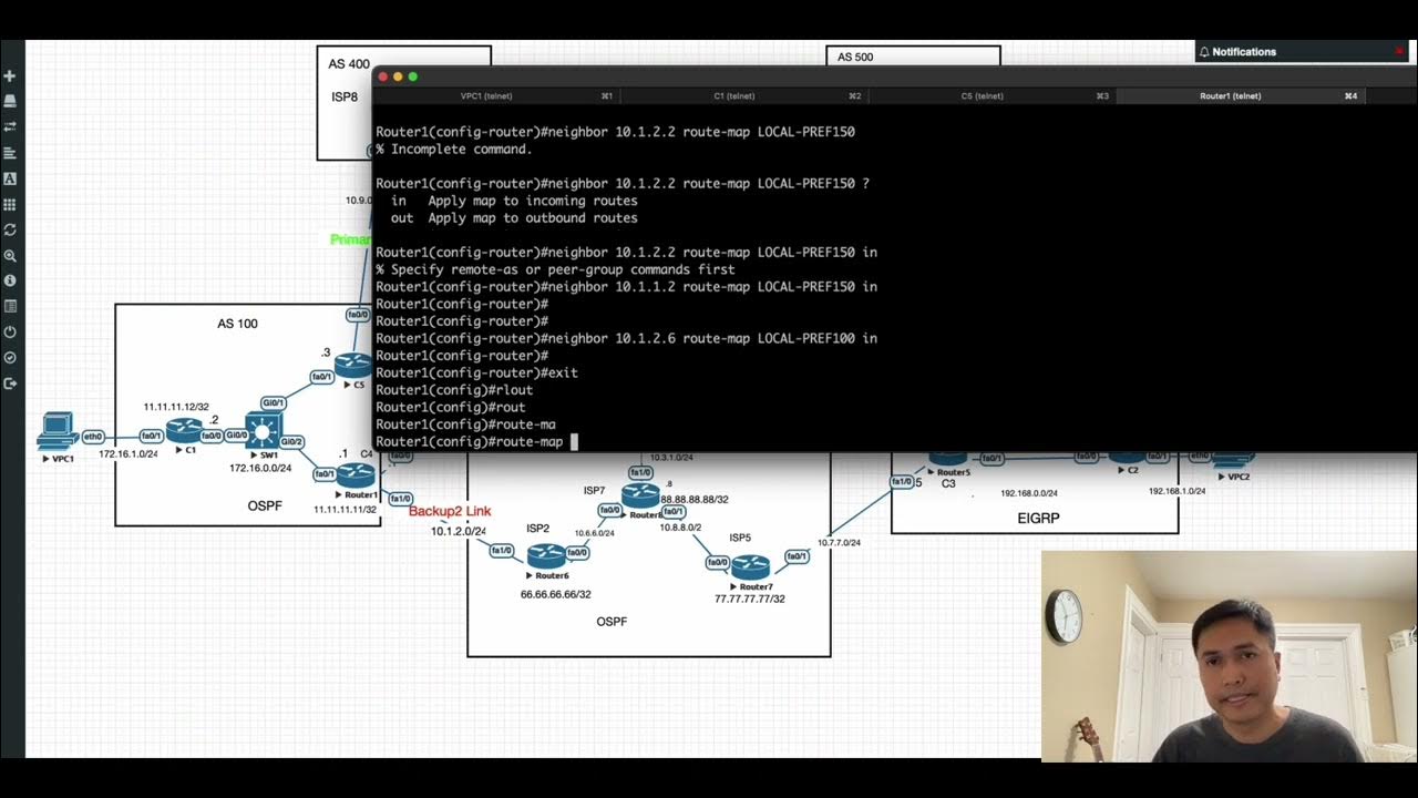 How to configure BGP route-map local preference, prepend and avoid asymmetric routing Part 2 ...