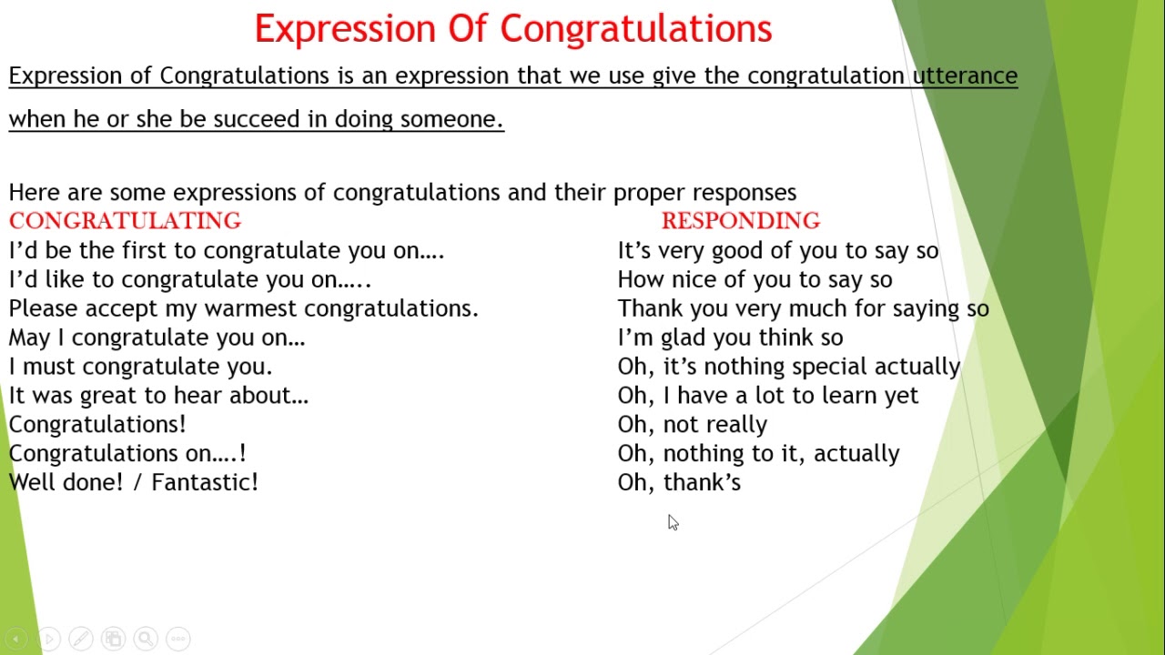 EXPRESSION TO WISH AND CONGRATULATE SOMEONE (CHAPTER 1) - YouTube