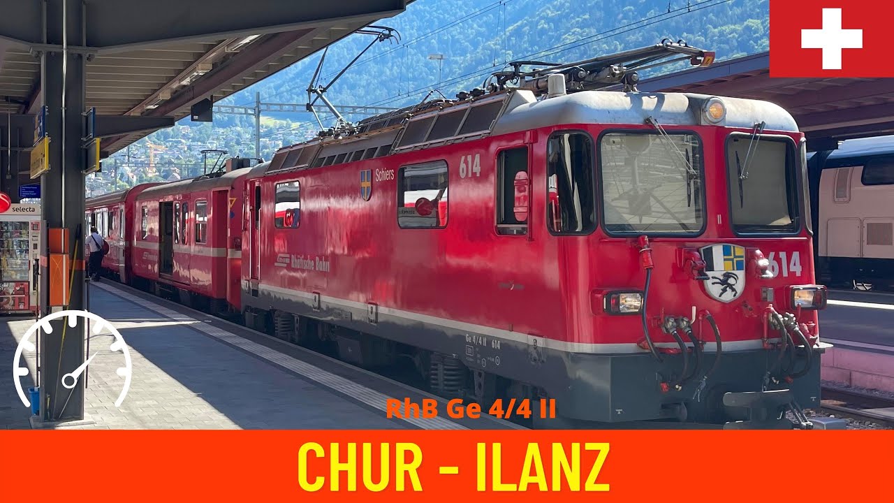 Cab ride Chur - Illanz / train drivers view along Switzerland’s Grand ...