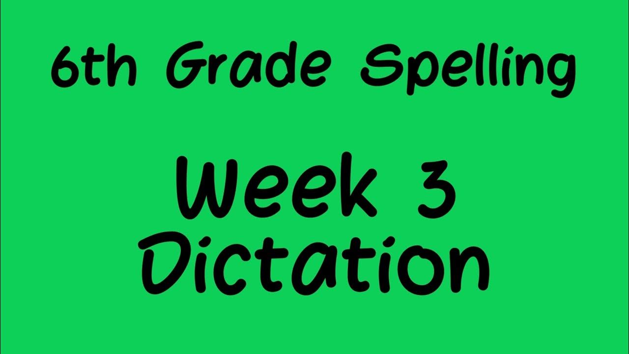 Dictation Week 3 - 6th Grade - YouTube
