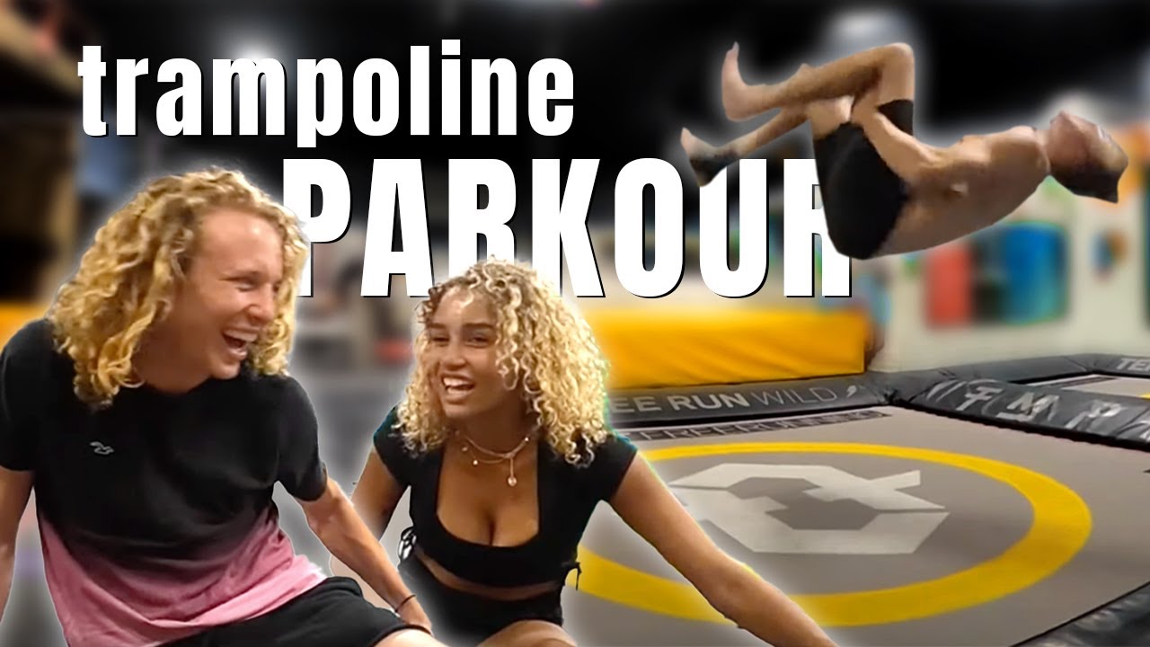 INDOOR TRAMPOLINE PARK VLOG | attempting crazy trampoline flips/tricks ...