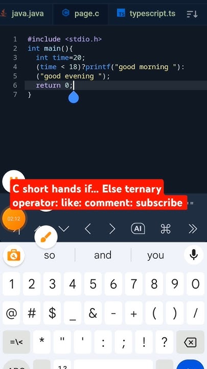 C Short hand if... Else ternary operator #shorts #c#hand #ifs #else #ternary #operator #coding ...