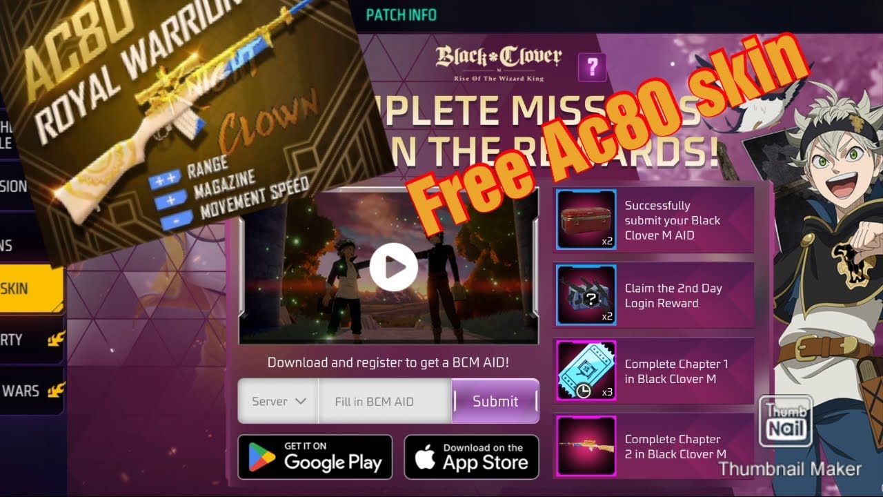 Getting BCm Aid to get free ac80 skin get free Ac80 skin full tutorial ...