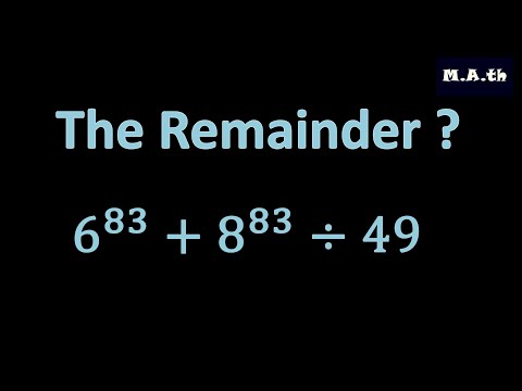 What is the remainder when (6^83+8^83) Is divided by 49 ? - YouTube