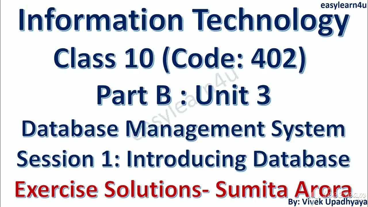 Class 10 | Code 402 | Database Session 1 Exercise Solution | Fully Solved | Sumita Arora | OOo ...