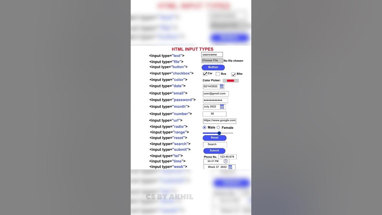 HTML Input Types - YouTube