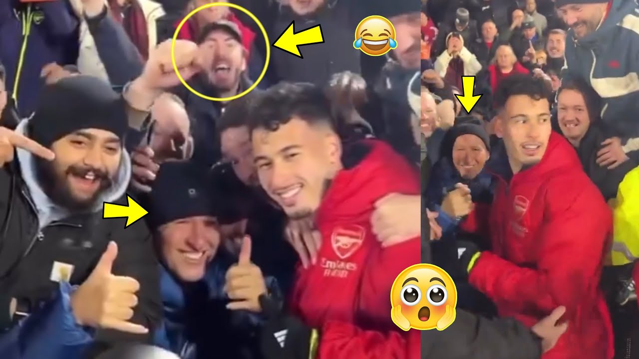 😱Gabriel Martinelli CELEBRATES Last Minute Goal With His Dad & Couple ...
