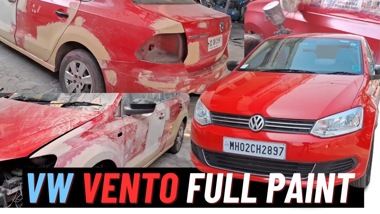 #indore At Shakti Automobile Vento Car Full Painting Work | Red Colour Car Paint work - YouTube
