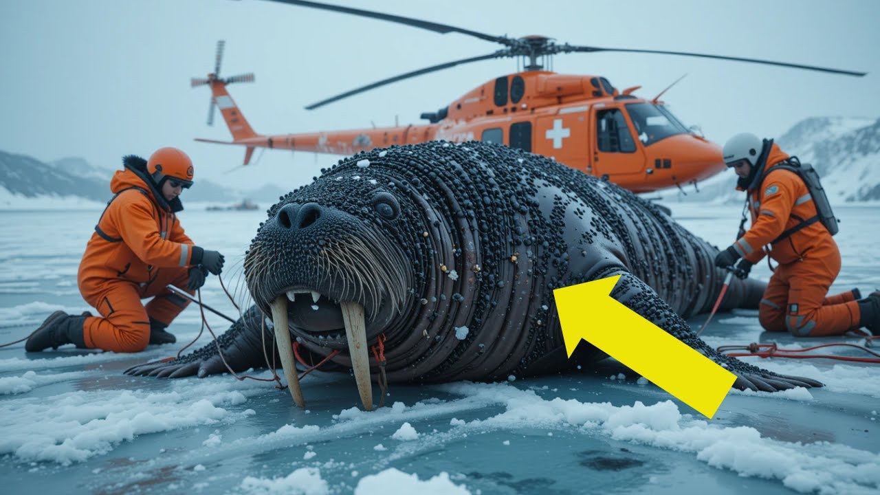 A Helpless Walrus Covered in Millions of Barnacles Saved by a Brave ...