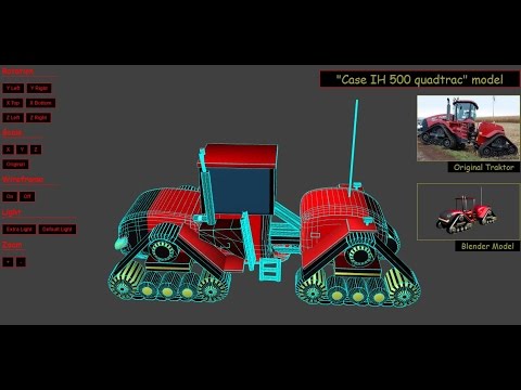 Blender tractor model in WebGL using Three js. Geometric Models Labs TV ...