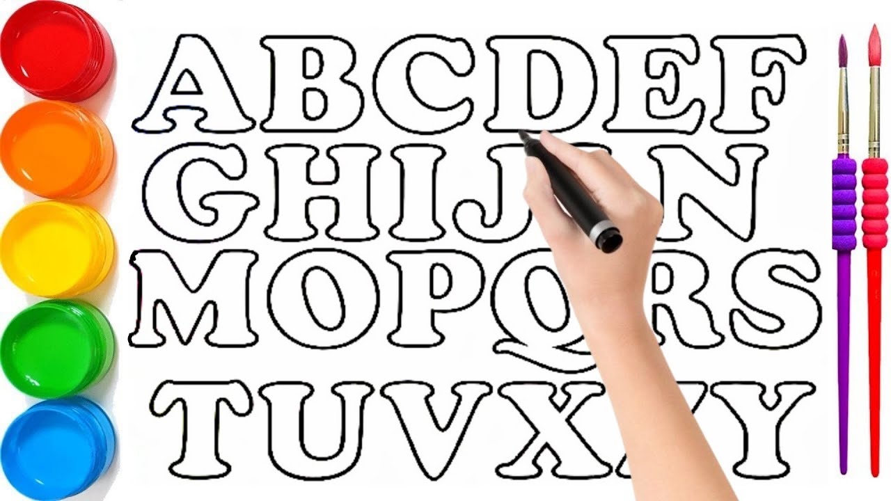 ABC for Kids | Easy Drawing and Paiting Alphabet A to Z | Coloring Page ...