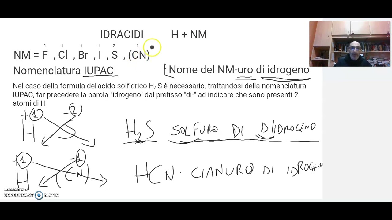 Nomenclatura IUPAC e tradizionale degli idracidi - YouTube