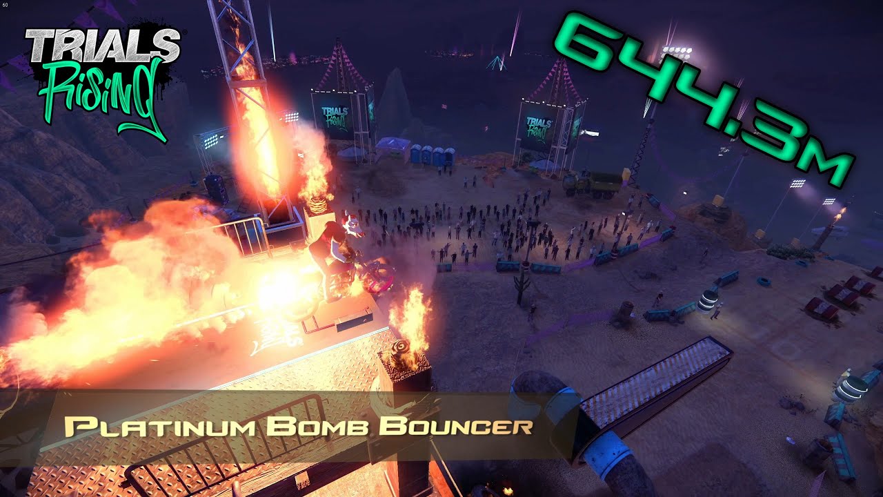 Platinum Bomb Bouncer - Trials Rising - PC Gameplay - 644.3 meters ...