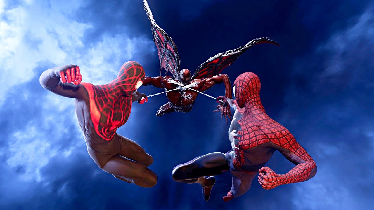TASM2 and Ultimate Miles Morales vs Carnage with Black Suit ...