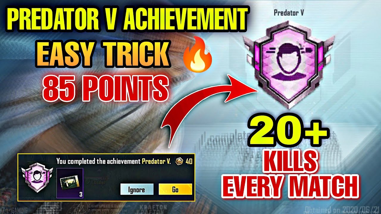 Get 20 Kills in Every Match | Predator Achievement - PUBG Mobile - YouTube