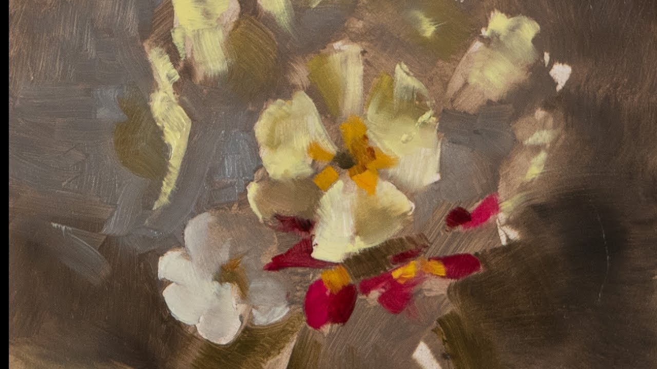 Second Session on a Spring Flower Painting (Primroses) - YouTube