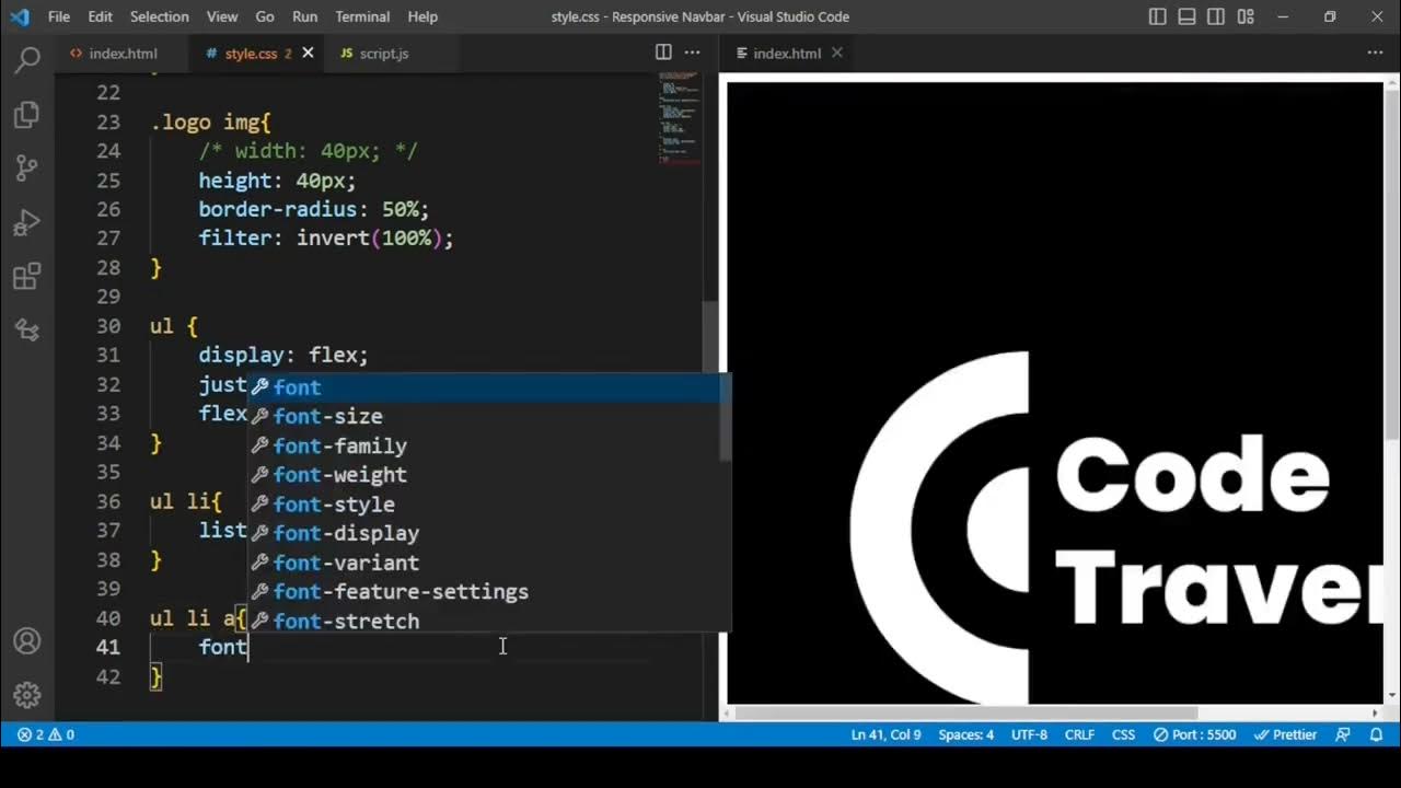 Responsive Navigation Bar Tutorial @NextGen97 - YouTube