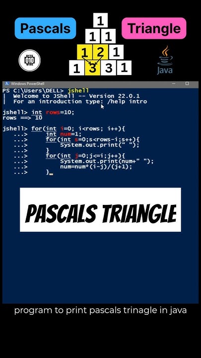 Visualizing Pascal's Triangle with #Java jshell - YouTube