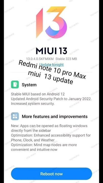 Redmi note 10 Pro/ Pro Max miui 13.0.4.0 Global update - YouTube