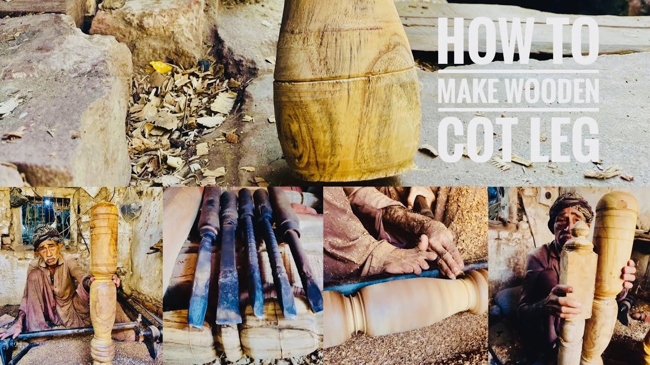 How To Make Wooden Cot Leg | Wood Work | Wooden Charpai Pawa - YouTube