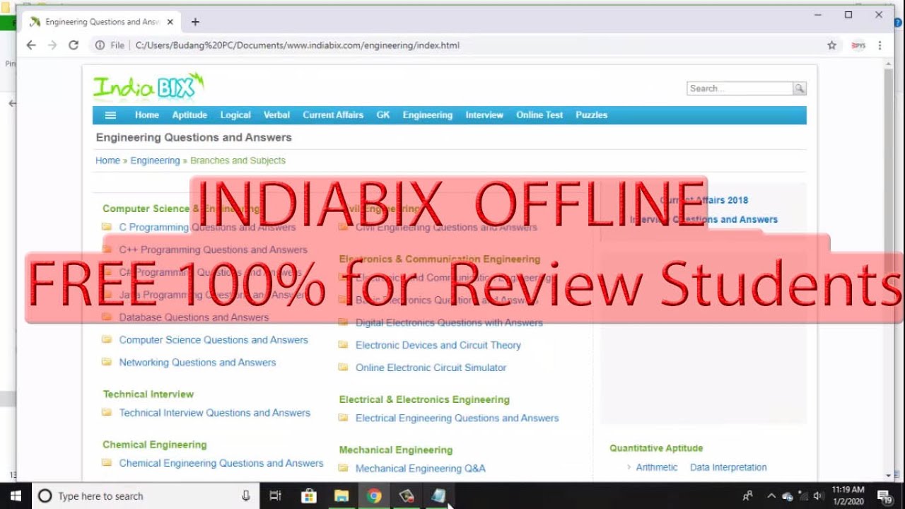 Indiabix Offline 100% Free Legit for Review Students - YouTube