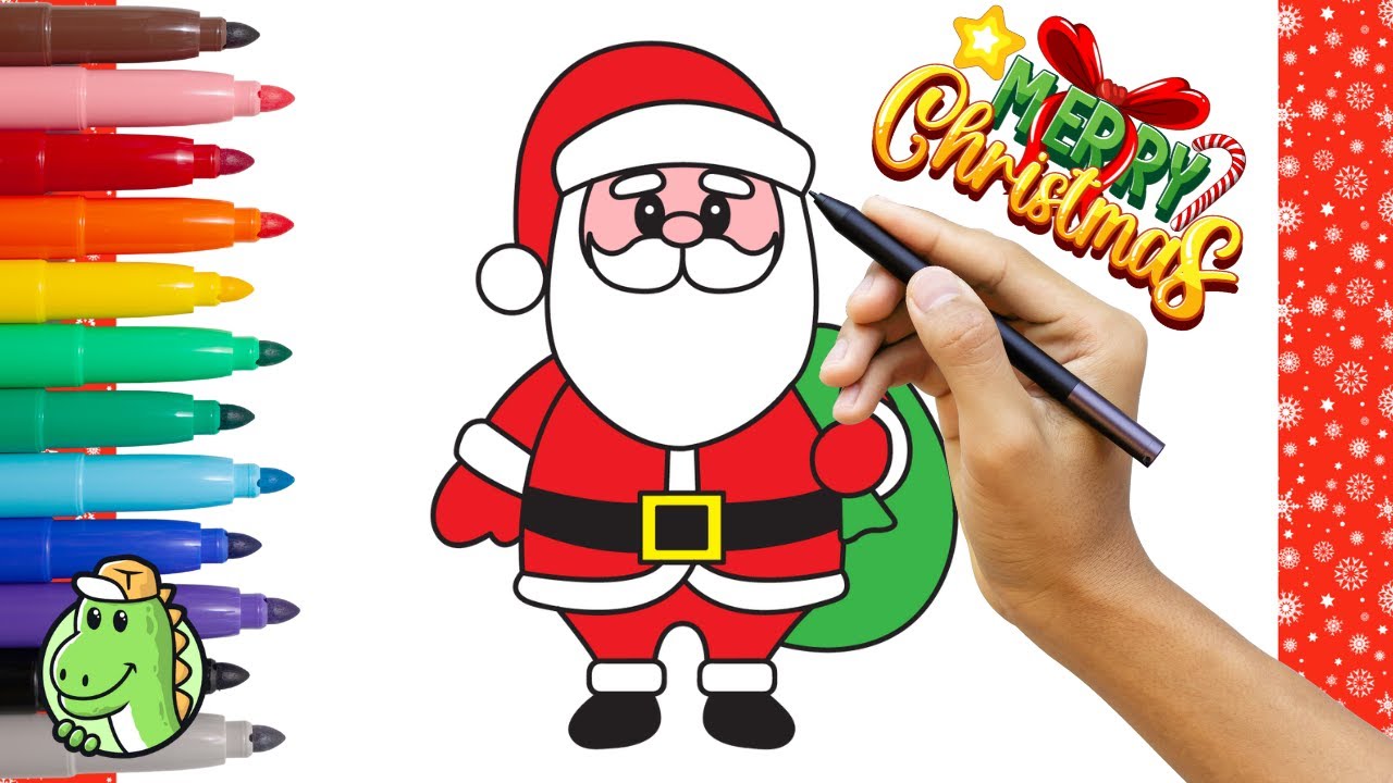 How To Draw Christmas Santa Claus || Santa Claus Draw & Color Tutorial ...