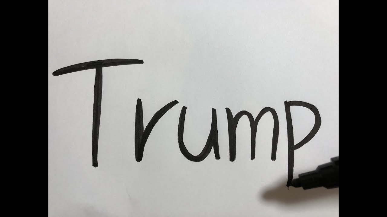 How to turn words " trump " into a doodle on small paper - YouTube