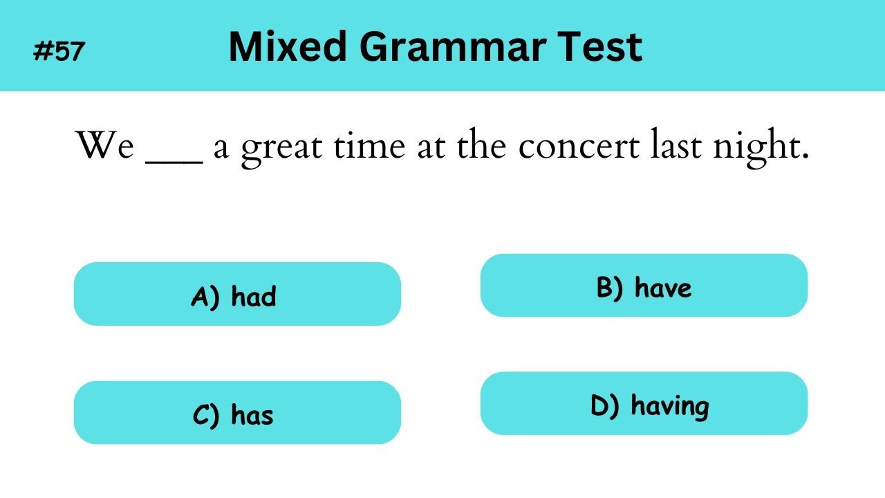 Test Your Knowledge | Grammar Quizzes | 20 Mixed Grammar MCQ Test with ...
