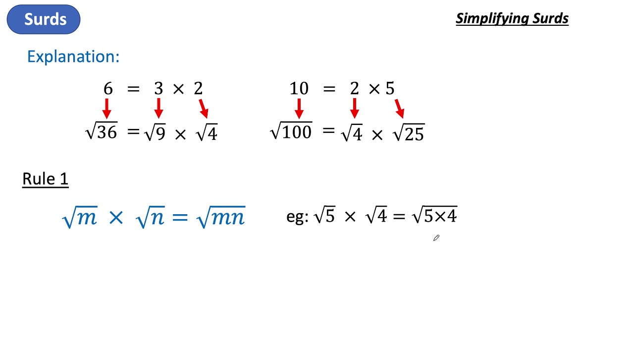 Simplifying Surds 1 YouTube Simplifying Surds 1 YouTube