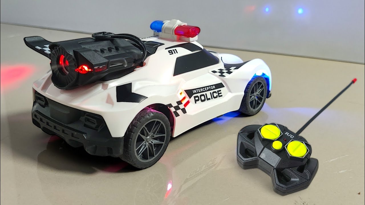 Unboxing remote control police car with Steam Effect, city police car ...