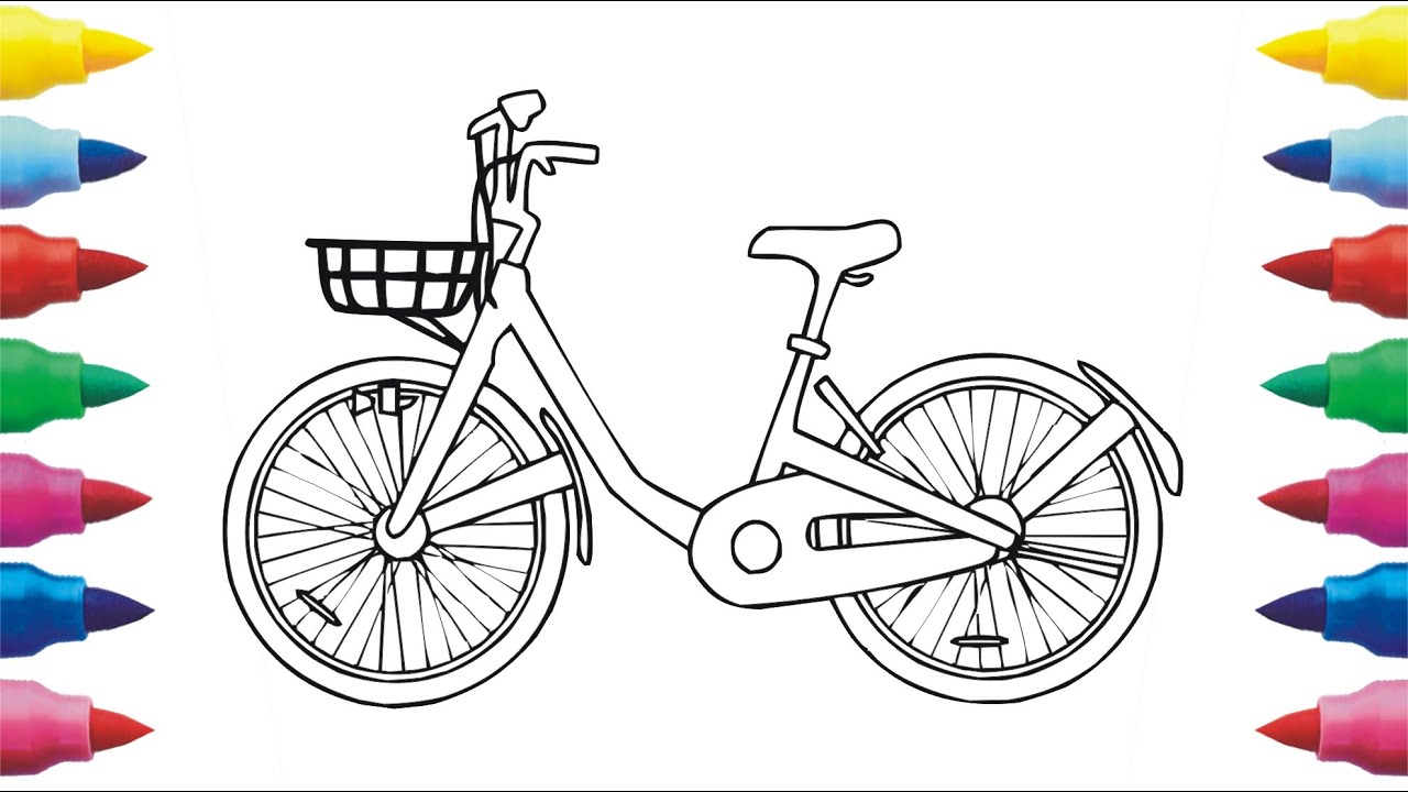 How to draw cycle coloring, painting for kids | color pages ...