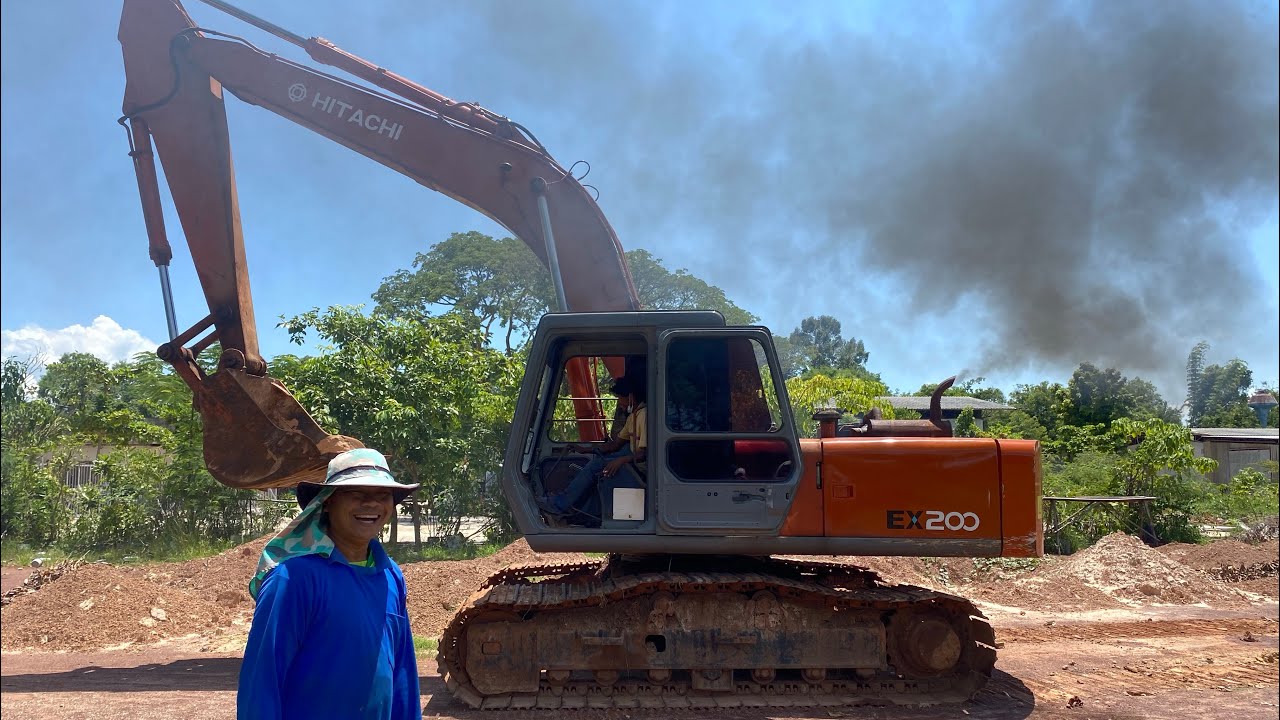 Hitachi ex200 เปลี่ยนปั๊ม k3V เร็วขึ้นเยอะเลยแรงด้วย - YouTube