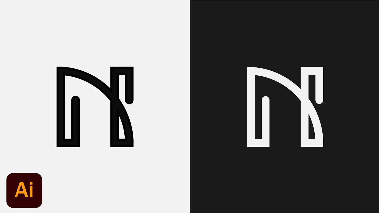 Tutorial membuat logo Letter N di Adobe Illustrator. Cara membuat logo ...
