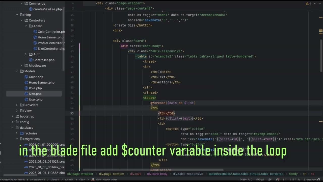 Adding Index Counters in PHP Laravel - YouTube