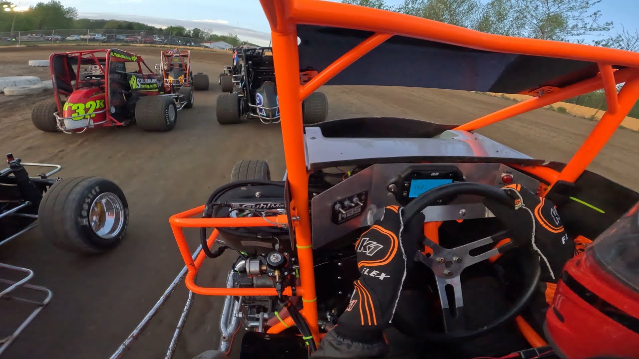 Micro sprint racing - rookie wingless 600 Hamlin speedway 5-13-23 - YouTube