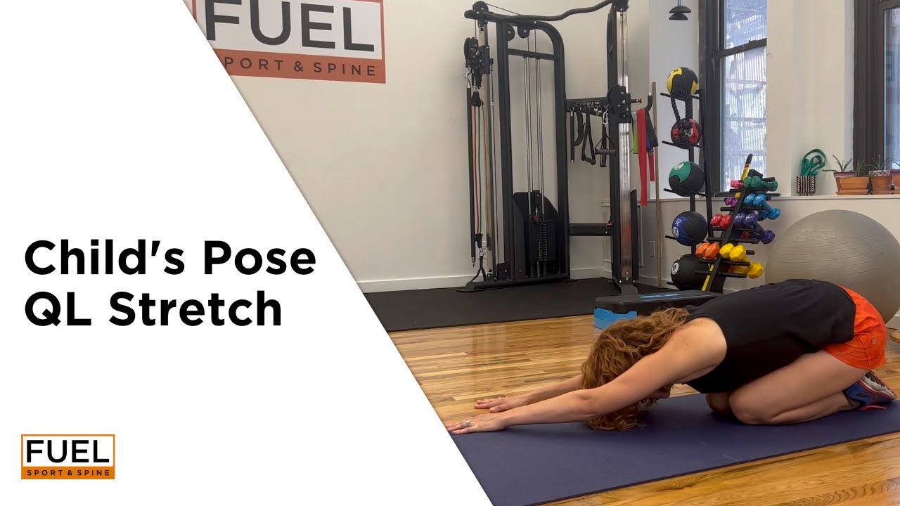 Child's Pose With QL Stretch - YouTube